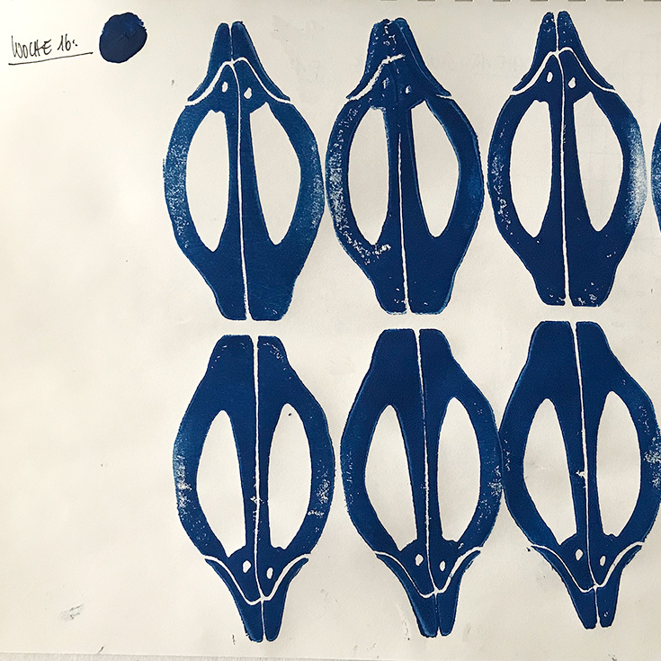#16/52 weeks of printmaking: Jugendstil | Wie entsteht ein Muster?